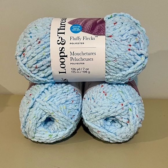 Loops & Threads | Office | Loops Threads Fluffy Flecks Yarn In Blue ...